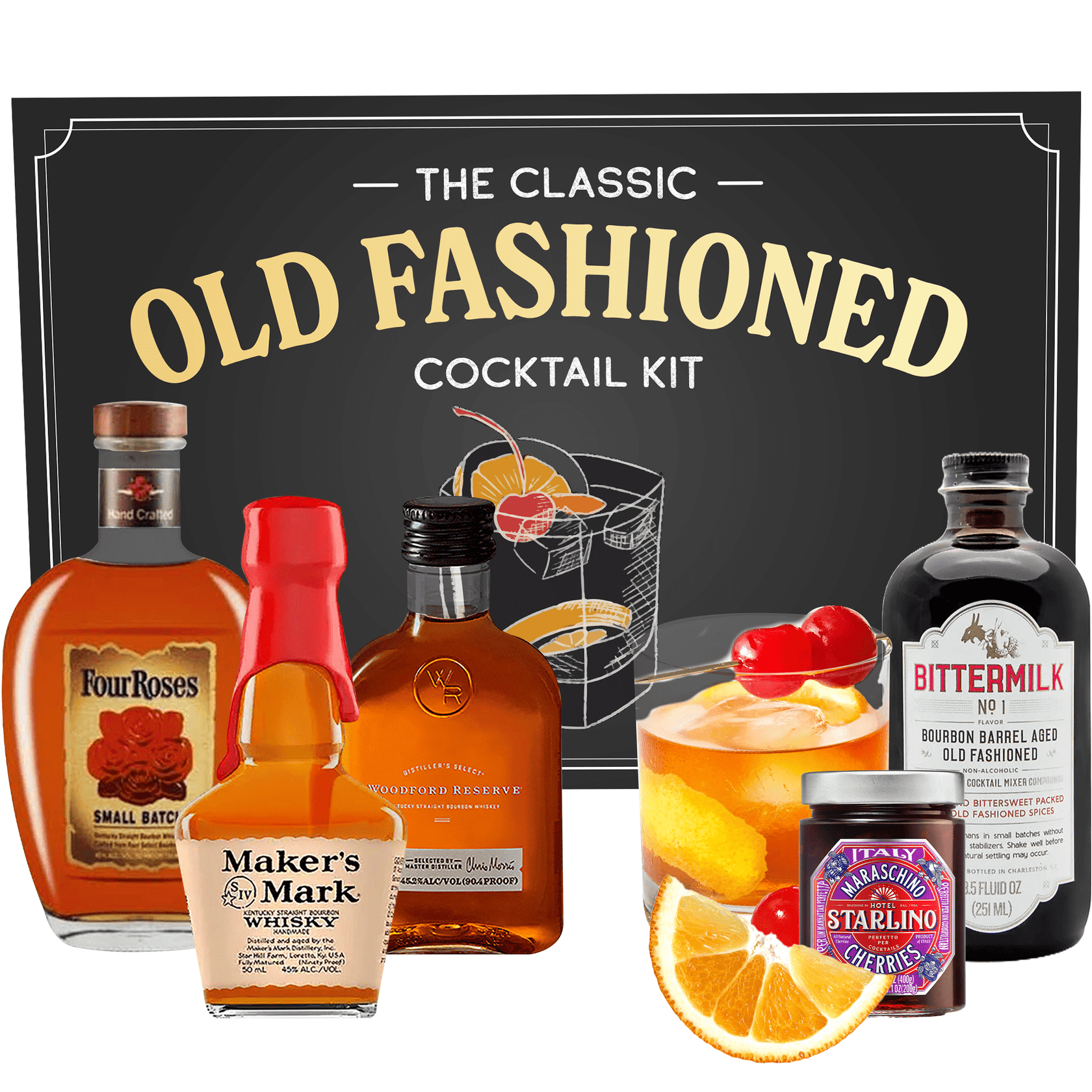 Old Fashioned Cocktail Kit | 8 Whiskeys Sampler Gift Set – www ...